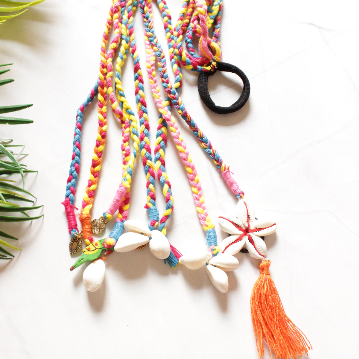 Multi-Color Hand Braided Threads and Shells Hair Strings – A Local Tribe