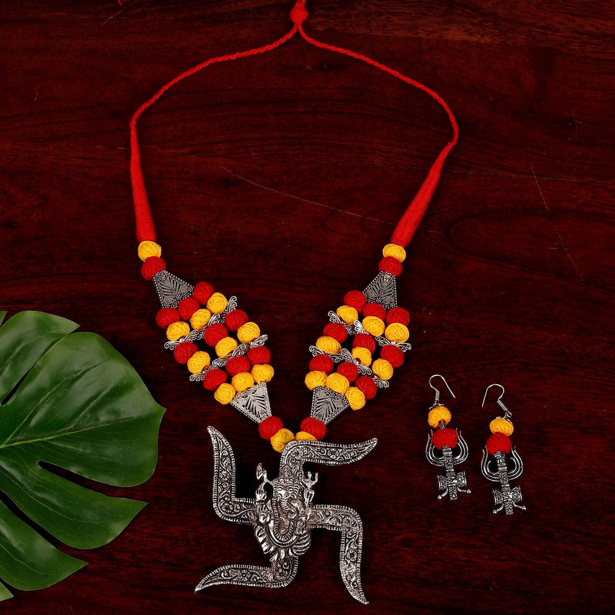 Statement Swastik Necklace & Earrings Set – A Local Tribe